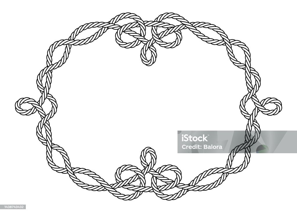 Rope Frame Isolated Black Outline On White Background Stock ... Rope Frame Isolated Black Outline On White Background Stock ...