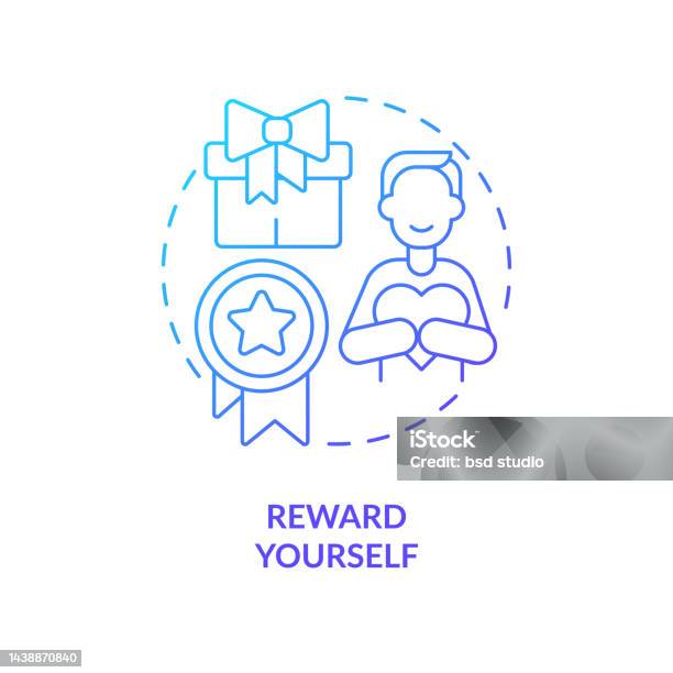 Reward Yourself Blue Gradient Concept Icon Stock Illustration ... Reward Yourself Blue Gradient Concept Icon Stock Illustration ...