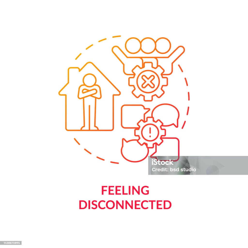 Feeling Disconnected Red Gradient Concept Icon Stock Illustration ... Feeling Disconnected Red Gradient Concept Icon Stock Illustration ...