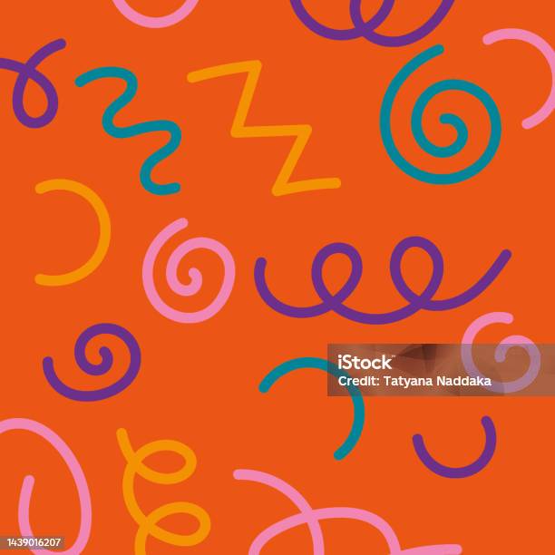 Bright Chaotic Lines On An Orange Background Stock Illustration ... Bright Chaotic Lines On An Orange Background Stock Illustration ...