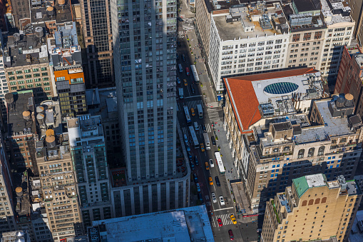 Pemandangan Udara Yang Indah Dari Empire State Building Membayangi ... Pemandangan Udara Yang Indah Dari Empire State Building Membayangi ...