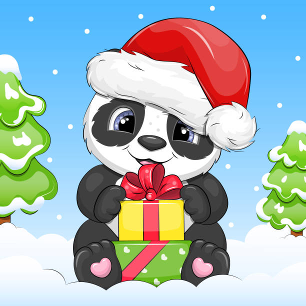 Download Panda, Christmas, Cartoon. Royalty-Free Stock Illustration ...