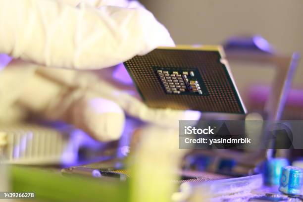 Technician Installing Cpu Chip Microprocessor Socket On Motherboard ... Technician Installing Cpu Chip Microprocessor Socket On Motherboard ...