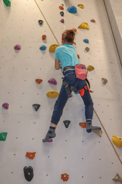 Free Stock Photo of Climber ascending indoor climbing wall | Download ...