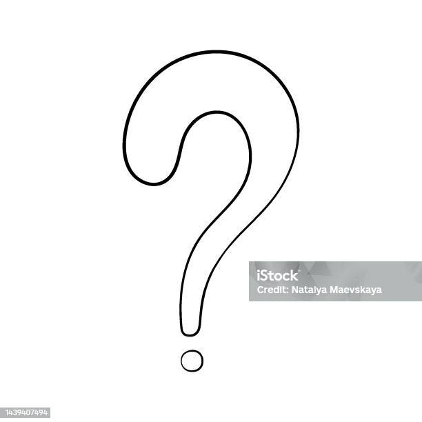 Point Dinterrogation Dessiné À La Main Dans Le Style Doodle