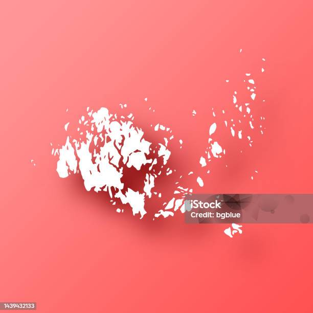 Carte Daland Sur Fond Rouge Avec Ombre Vecteurs Libres De Droits Et