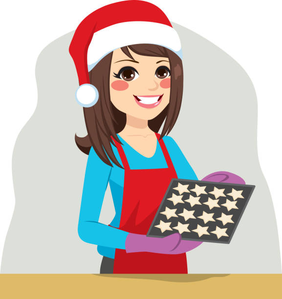 80 Woman Cookies Oven Stock Illustrations Royalty Free Vector