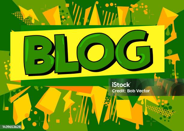 Blog Mot Écrit Avec La Police Pour Enfants Dans Le Style Dessin Animé