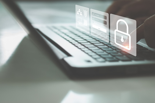 Internet Security And Cyber Network Concepts Businessman Presses ... Internet Security And Cyber Network Concepts Businessman Presses ...