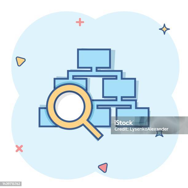 Icône De Diagramme De Hiérarchie Dans Le Style De La Bande Dessinée