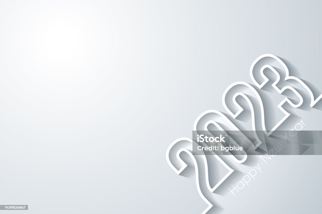 Happy New Year 2023 White Background Stock Illustration Download