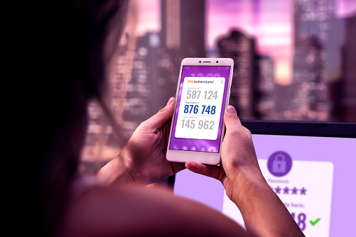 2fa Two Factor Authentication On Laptop Computer And Mobile Phone App