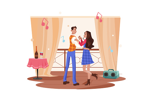 Concept Dillustration De Couple Amoureux Une Illustration Plate Isolée