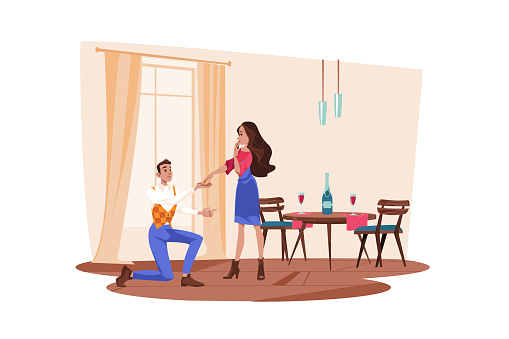 Concept Dillustration De Couple Amoureux Une Illustration Plate Isolée