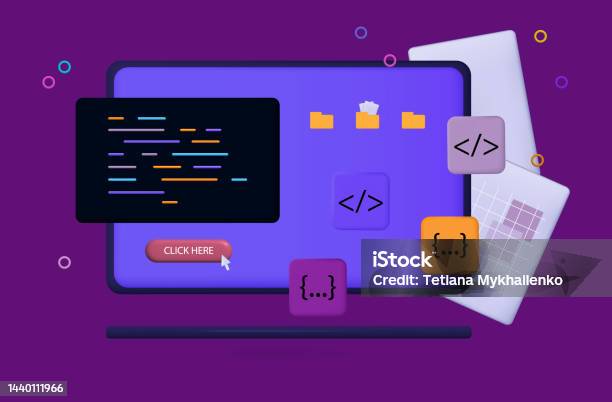 3d Coding Process Software System Task Web Building Data Bugs On Laptop