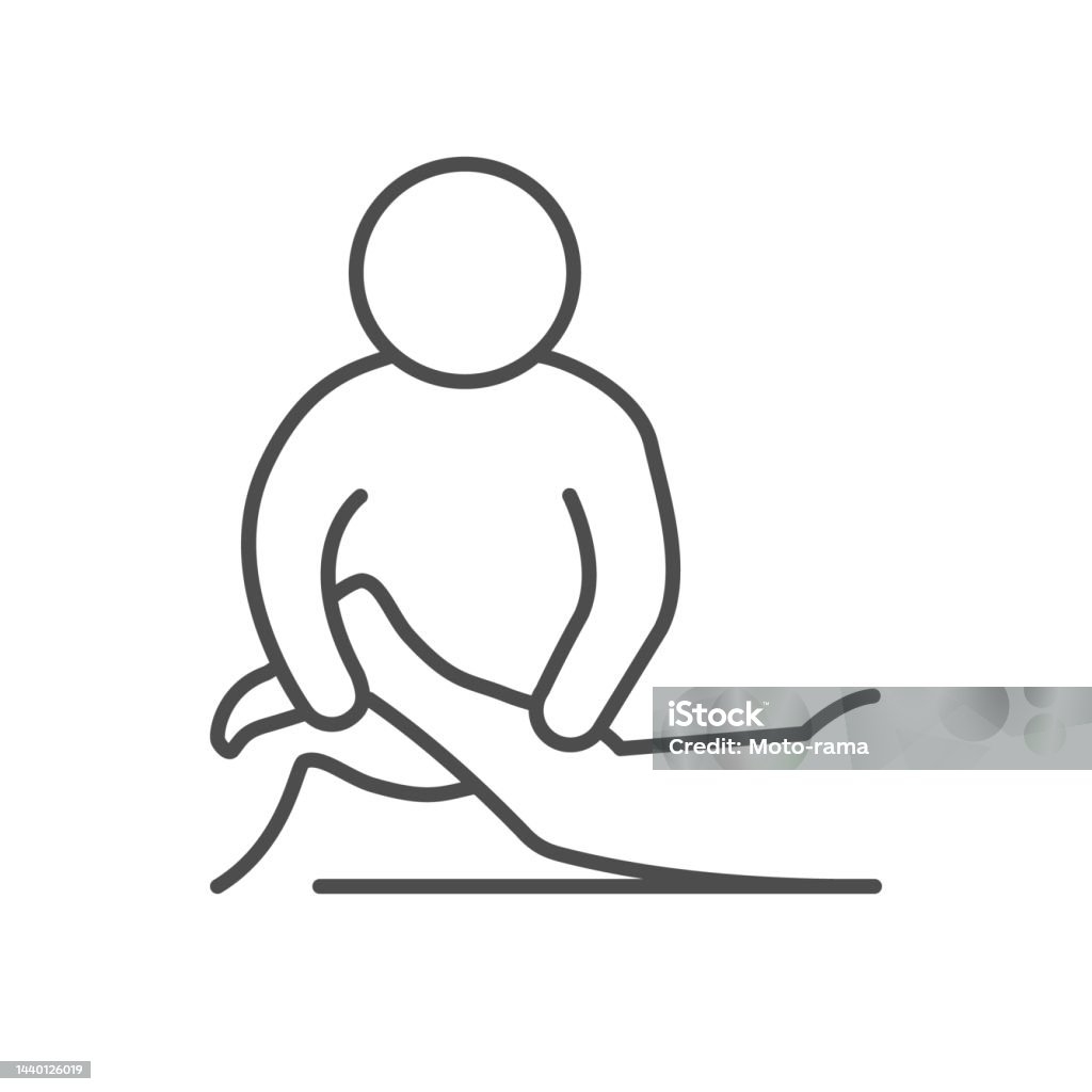 Leg Massage Line Outline Icon Stock Illustration Download Image Now Alternative Lifestyle