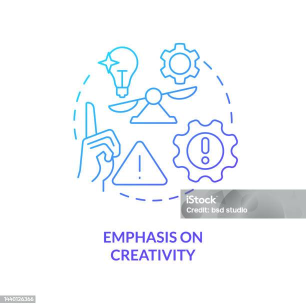 Emphasis On Creativity Blue Gradient Concept Icon Stock Illustration ... Emphasis On Creativity Blue Gradient Concept Icon Stock Illustration ...