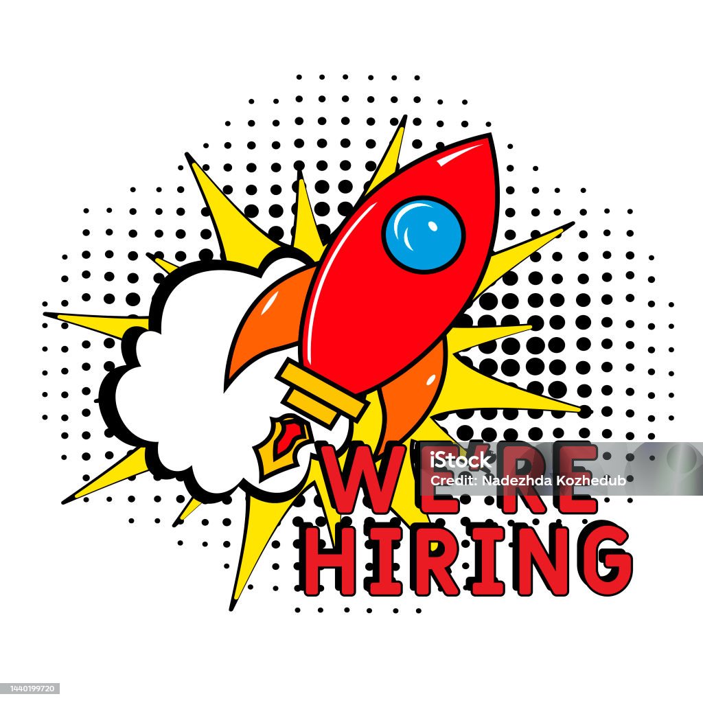 Were Hiring In Comic Pop Art Style Stock Illustration Download Image