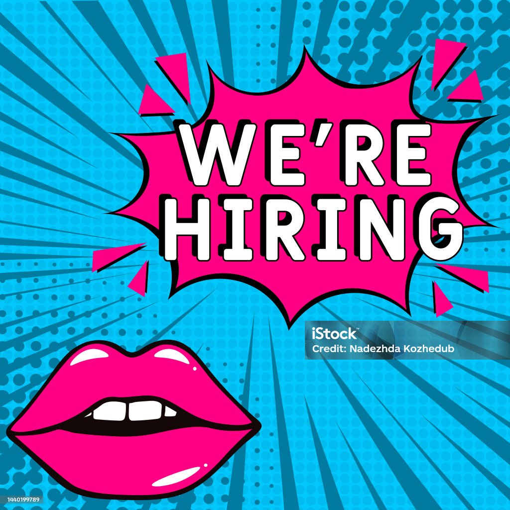Were Hiring In Comic Pop Art Style Stock Illustration Download Image
