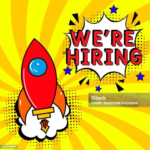 Were Hiring In Comic Pop Art Style Stock Illustration Download Image
