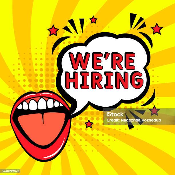 Were Hiring In Comic Pop Art Style Stock Illustration Download Image