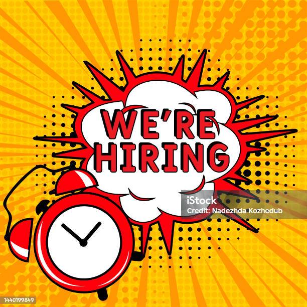 Were Hiring In Comic Pop Art Style Stock Illustration Download Image