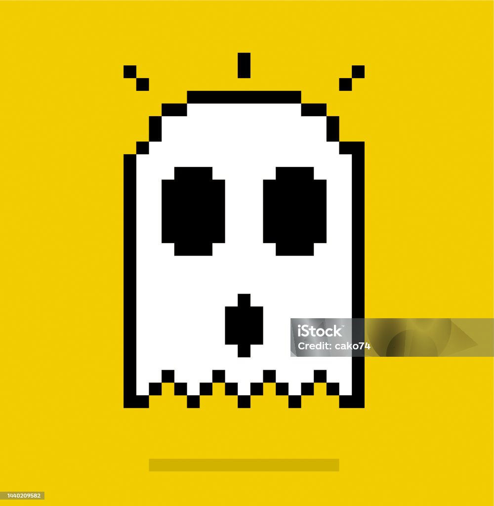 Pixel Cartoon Ghost Stock Illustration Download Image Now Pixel Art Ghost Pixelated Istock