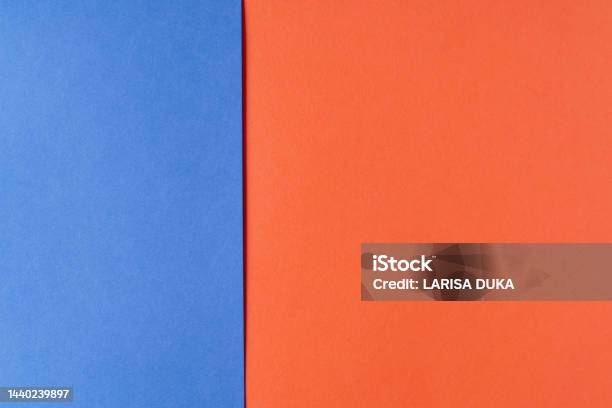 Fondo De Papel Azul Y Rojo En Colores Brillantes Patrón Geométrico Foto