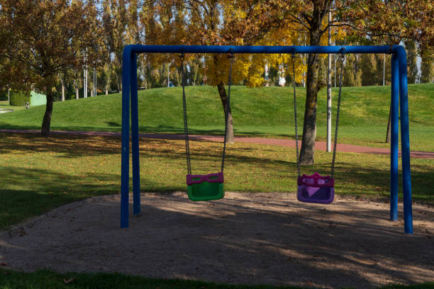 Free Stock Photo of Row of Swings in Park With Trees | Download Free ...