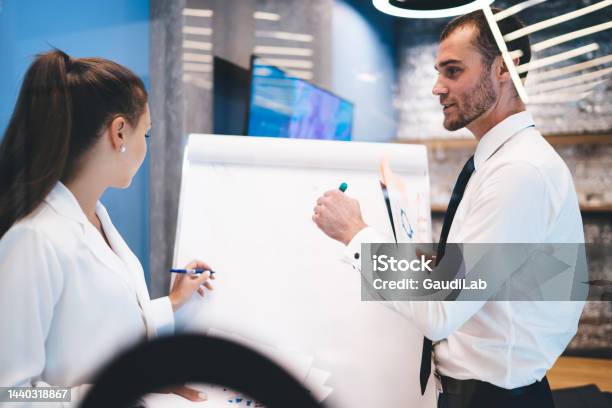 Photo Libre De Droit De Coworking Homme Et Femme Écrivant Sur Un