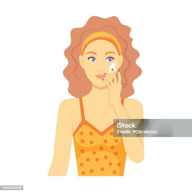 Gadis Kartun Berambut Merah Dengan Rambut Panjang Melakukan Ilustrasi