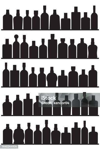 Bouteilles Dalcool En Silhouette Vecteurs Libres De Droits Et Plus D