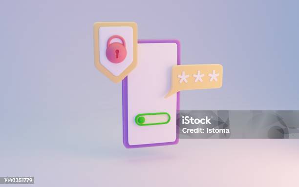 3d Secure Icon 2fa Two Steps Authentication Password 3d Rendering Stock