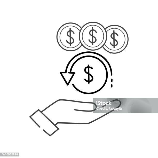 Icône De Cashback Retour Dargent Remise En Argent Symbole Web De Ligne