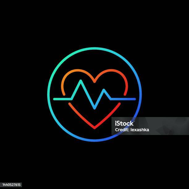 Heartbeat Dans Licône Vectorielle De Cercle Bleu Ou Le Symbole Dans Le