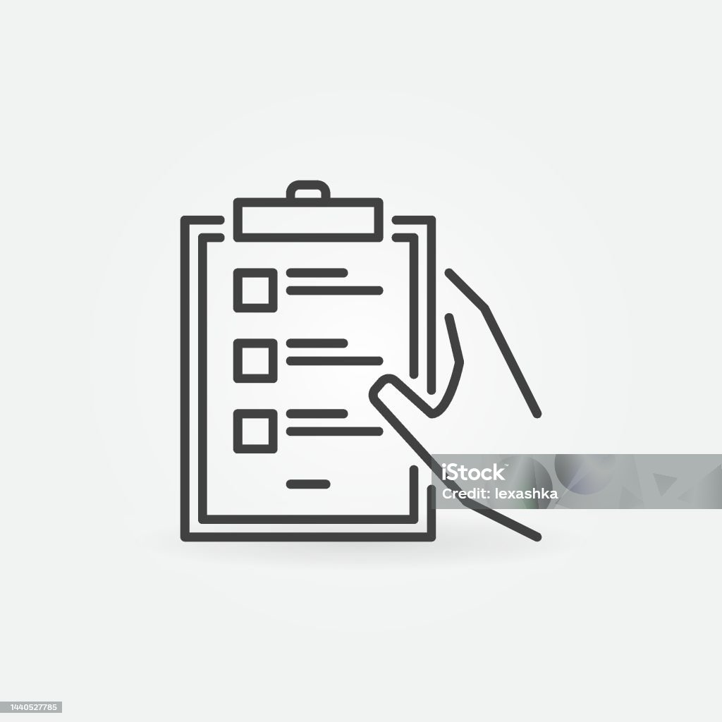 Pressepapiers Tenant La Main Avec Icône De Ligne Minimale Vectorielle