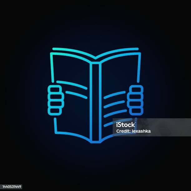 Buku Vektor Membaca Ikon Biru Ilustrasi Stok Unduh Gambar Sekarang
