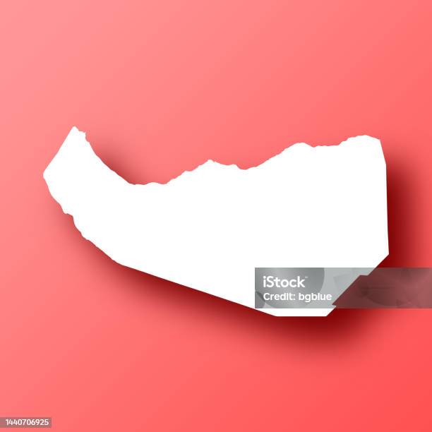 Somaliland Map On Red Background With Shadow Stock Illustration