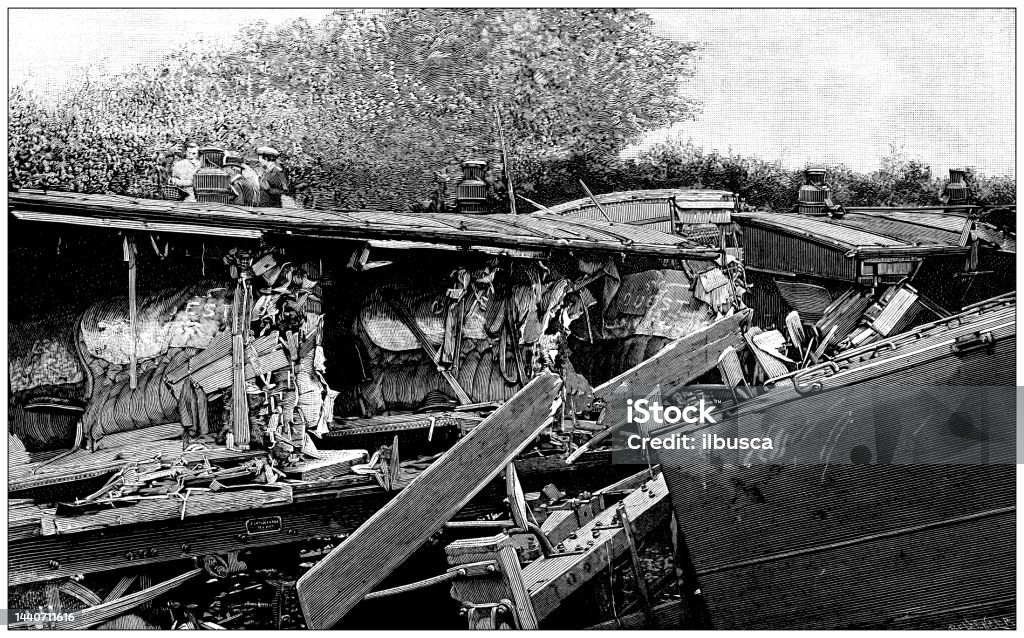 Antique Image Lisieux Train Crash Stock Illustration Download Image