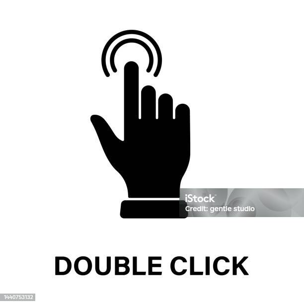 Double Clic Geste Curseur De La Main De Licône De Silhouette Noire De