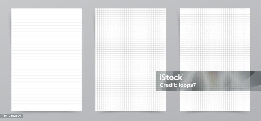 Math Lined Paper Pages Vector Realistic Illustration Stock Illustration ... Math Lined Paper Pages Vector Realistic Illustration Stock Illustration ...