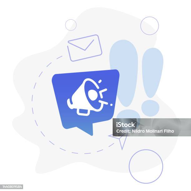 Speech Bubble Message With Megaphone Subscribe And Newsletter Concept ... Speech Bubble Message With Megaphone Subscribe And Newsletter Concept ...