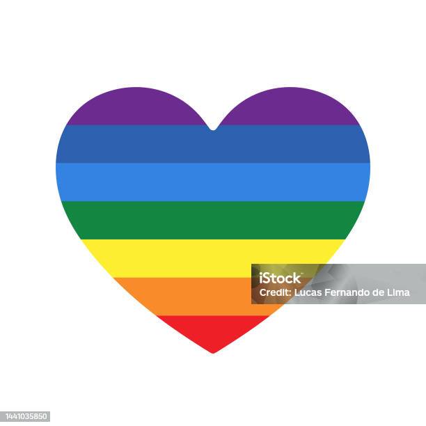 Icône De Cœur Avec Couleurs Arcenciel Pour Le Symbole Lgbt Vecteurs