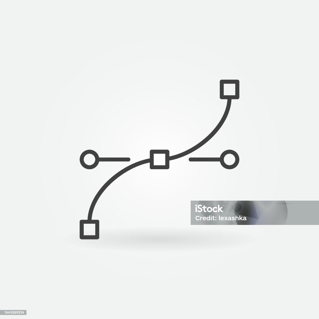 Icône Du Concept Vectoriel De Courbe De Bézier Dans Le Style Ligne