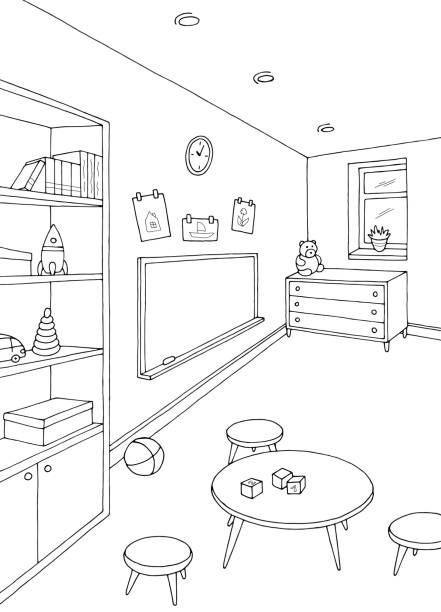 Kindergarten Classroom Clipart Black And White