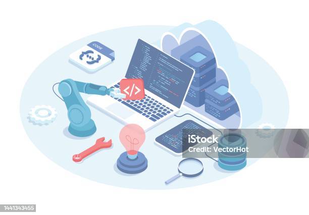 Ilustración de Desarrollo Backend Proceso De Desarrollo De Aplicaciones ... Ilustración de Desarrollo Backend Proceso De Desarrollo De Aplicaciones ...