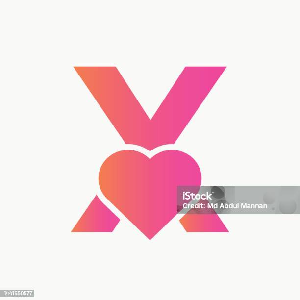 Lettre X Symbole Damour Et Icône De Cœur Concept Modèle Vectoriel