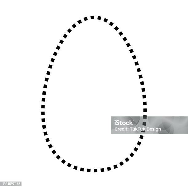 Vetores De Símbolo Oval Pontilhado Ícone Vetor De Forma Pontilhada Para
