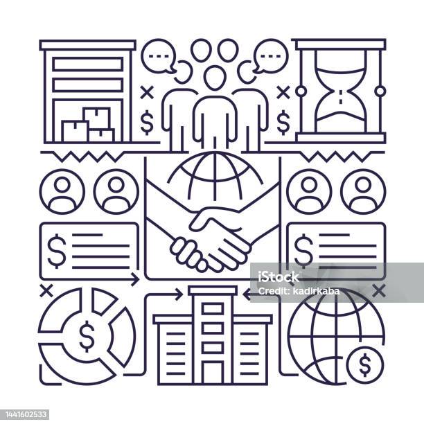 Objet Et Éléments Global Business Collection Dillustrations Dicônes De
