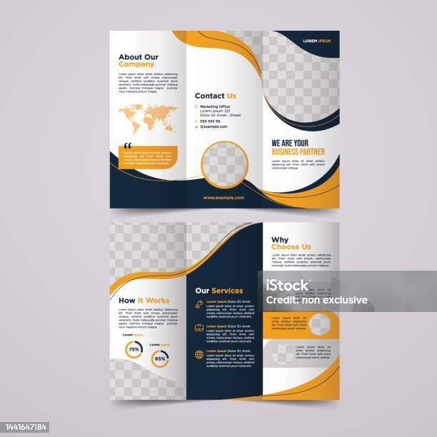 Шаблон Дизайна Корпоративной Брошюры Trifold — стоковая векторная